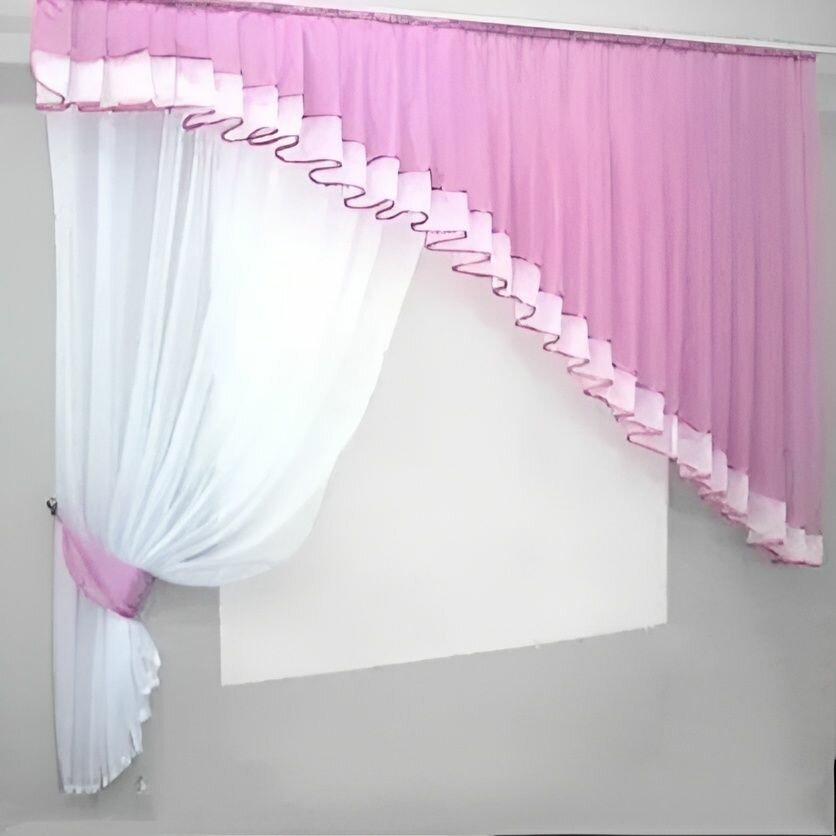 Штора и тюль для кухни. 170*300