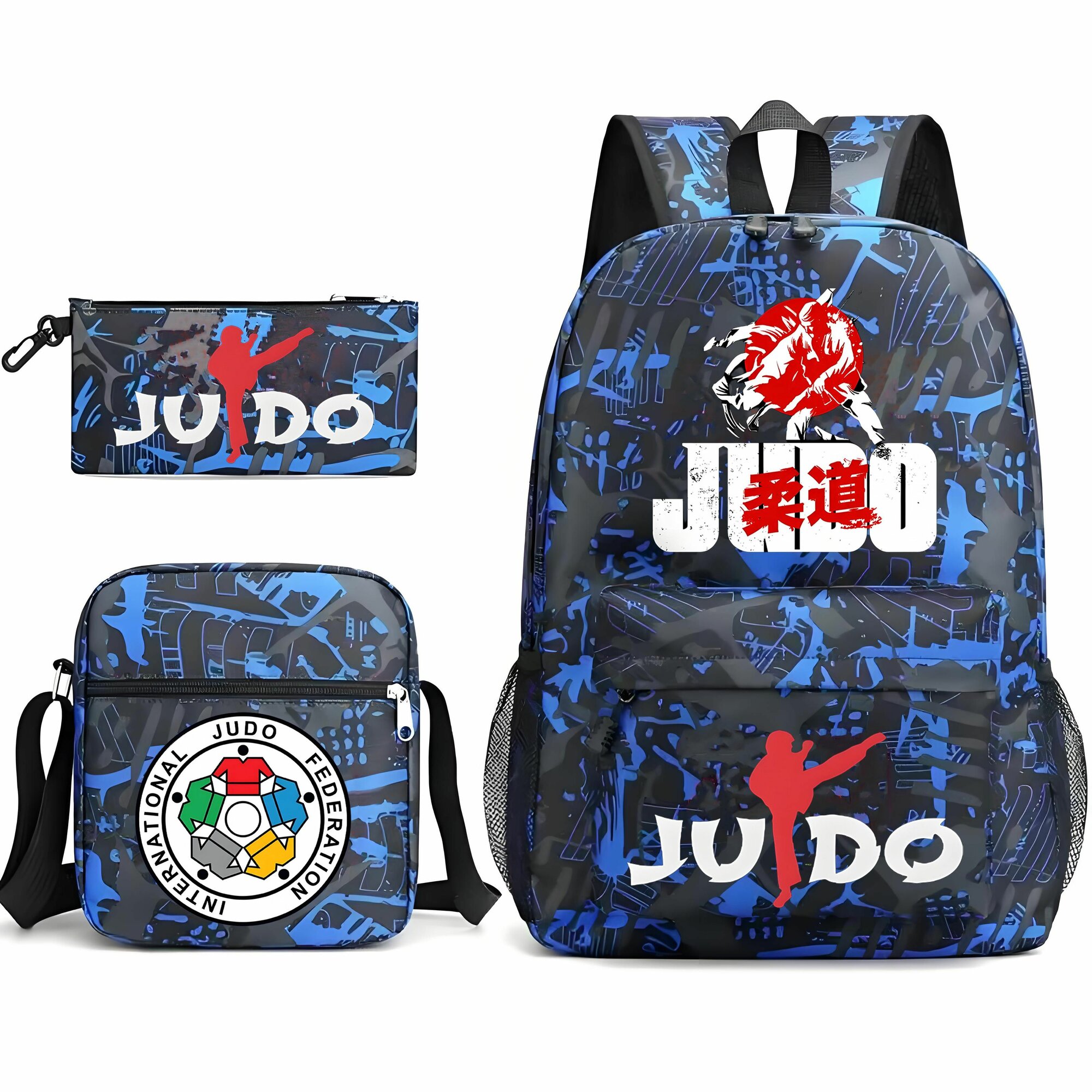 Рюкзак школьный Дзюдо (JUDO) Черный и синий №1