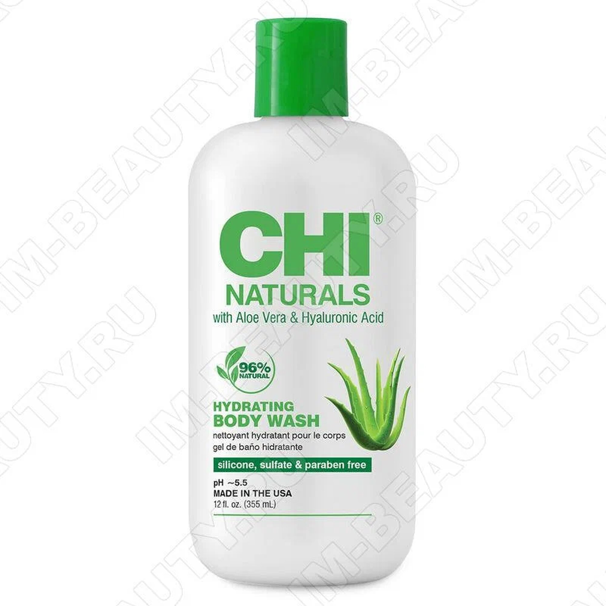 Гель для душа увлажняющий с алоэ вера и гиалуроновой кислотой, 355 мл (CHI NATURALS)