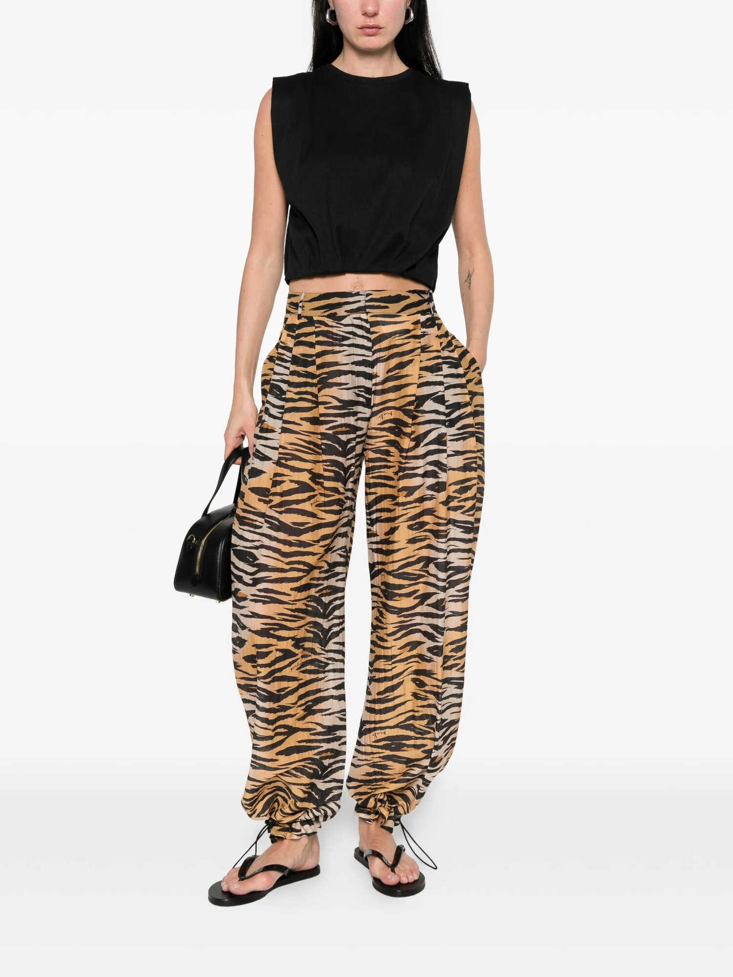 Брюки Pinko Tiger-print trousers, размер 40, разноцветный — фото 1