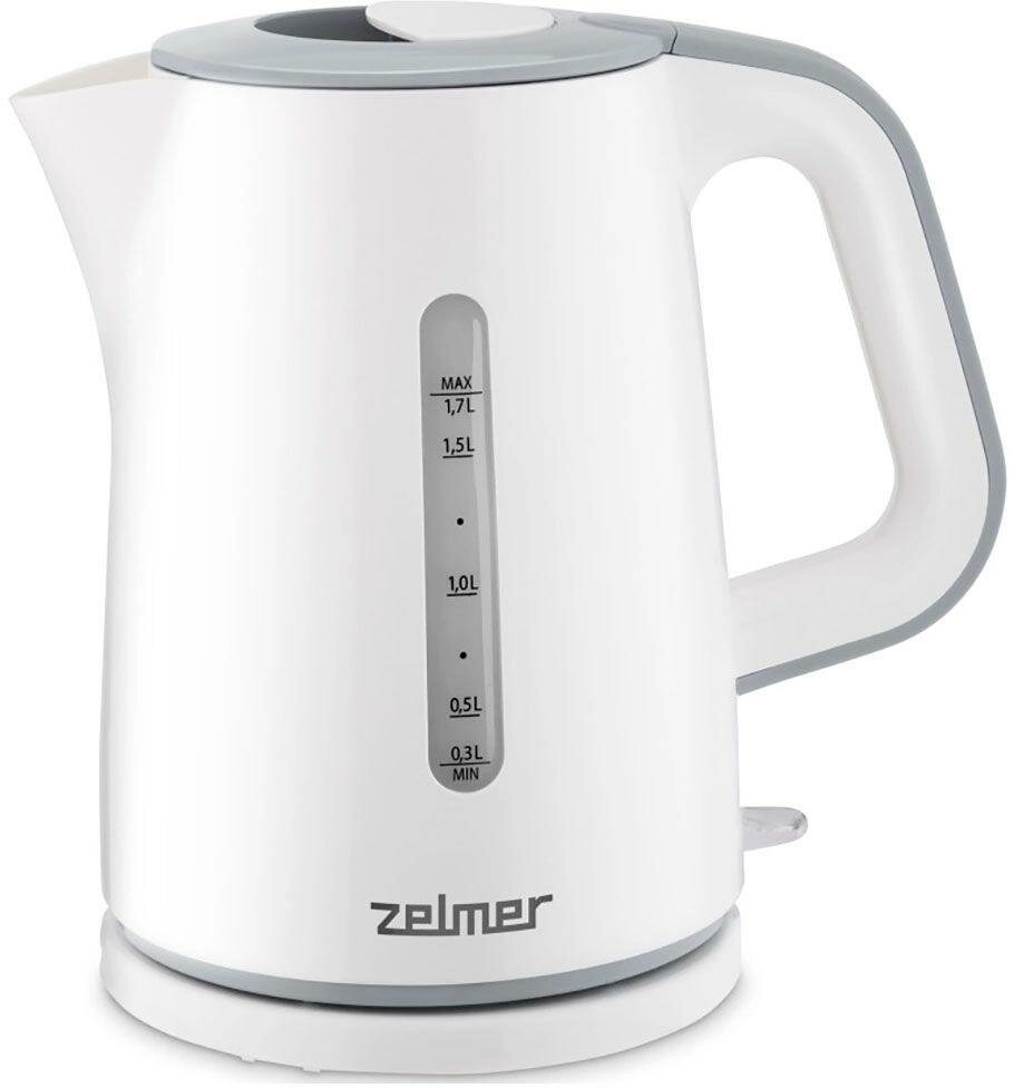 Чайник электрический Zelmer 1.7 л, 2000 Вт, белый, корпус пластик (71504568P)