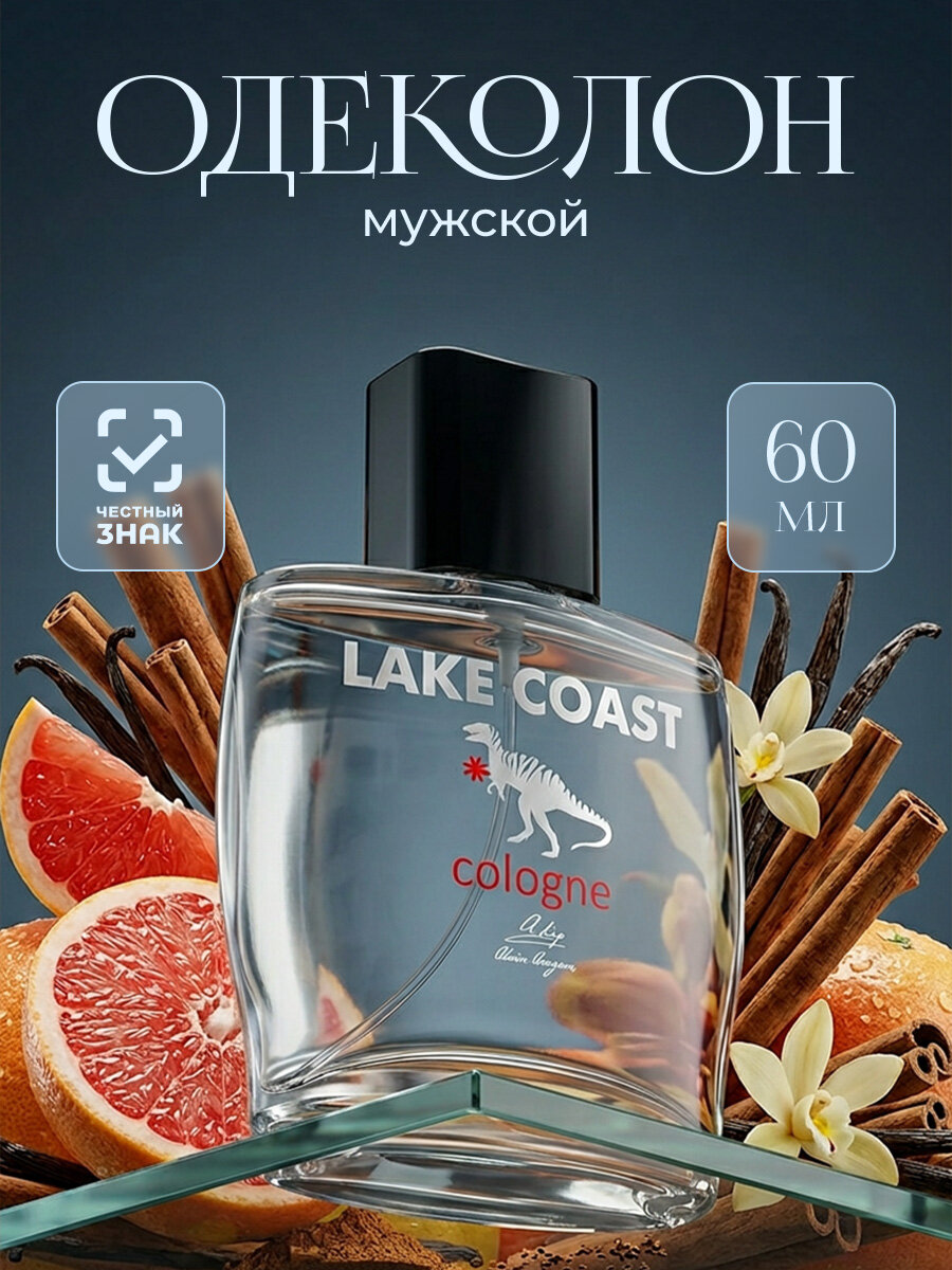 Одеколон мужской Alain Aregon парфюм древесный Lake Coast 60мл