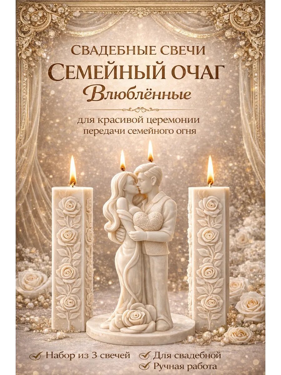 Набор свадебных свечей Семейный очаг Влюбленные
