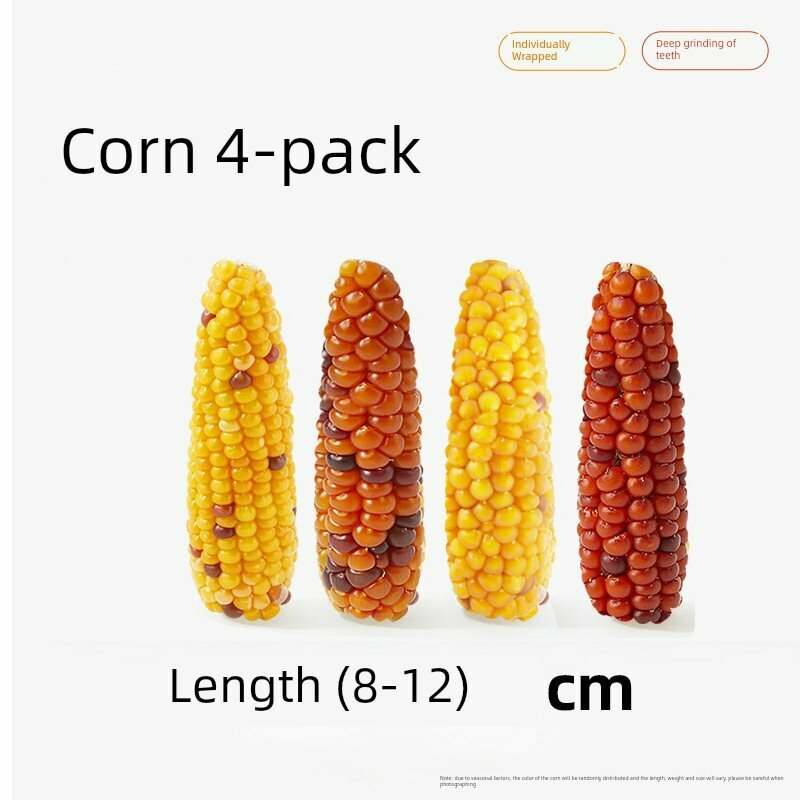 Цельнозерновые кукурузные палочки для мелких грызунов - 4 шт, устойчивые к жеванию, индивидуальная упаковка