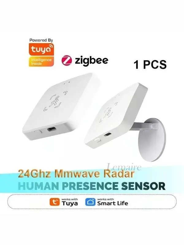 Умный Zigbee датчик света и движения ,24G MmWave Радар Датчик присутствия человеческого тела Поддержка домашнего помощника 1 pcs