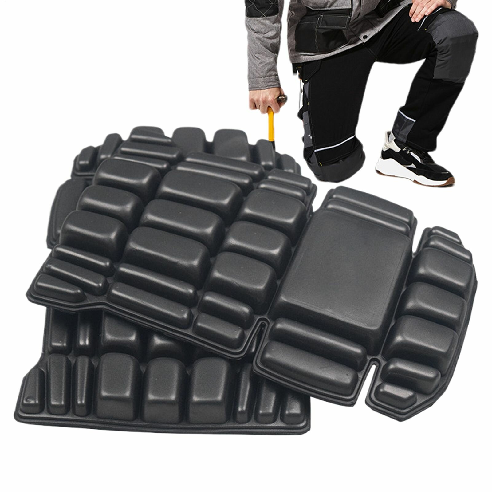 Наколенники, вставные, многоразовые, универсальные, черные, 2 шт