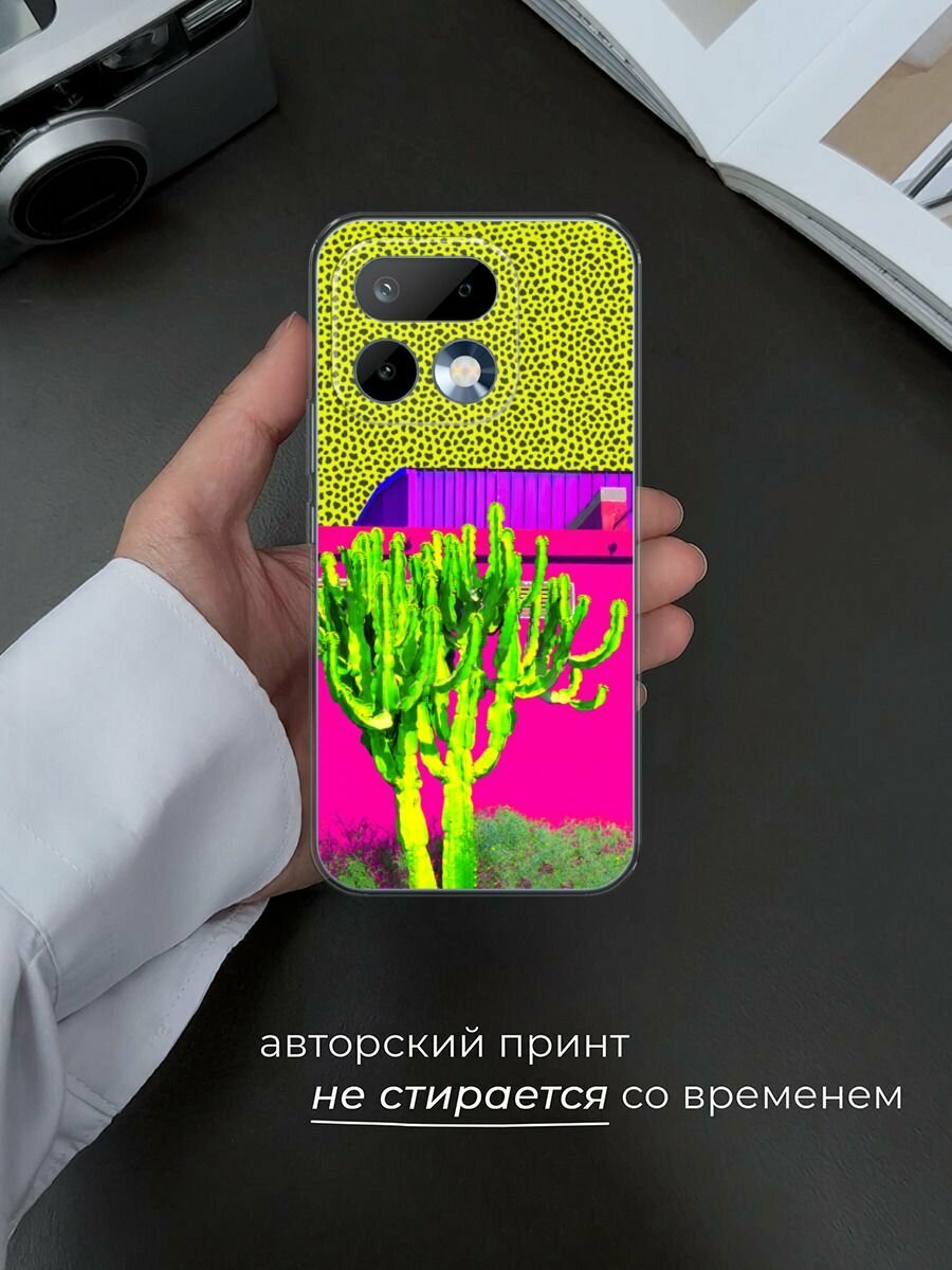 Чехол на Realme 16 Pro / Реалме 16 Про с принтом Кислотный кактус 1 — фото 1