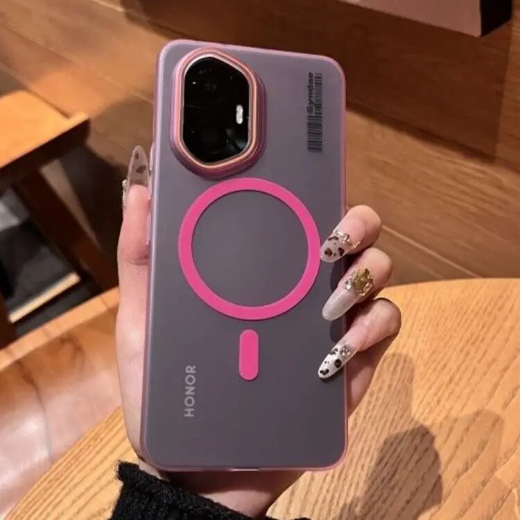 Розовый чехол для Honor 400 Pro с MagSafe и матовым покрытием