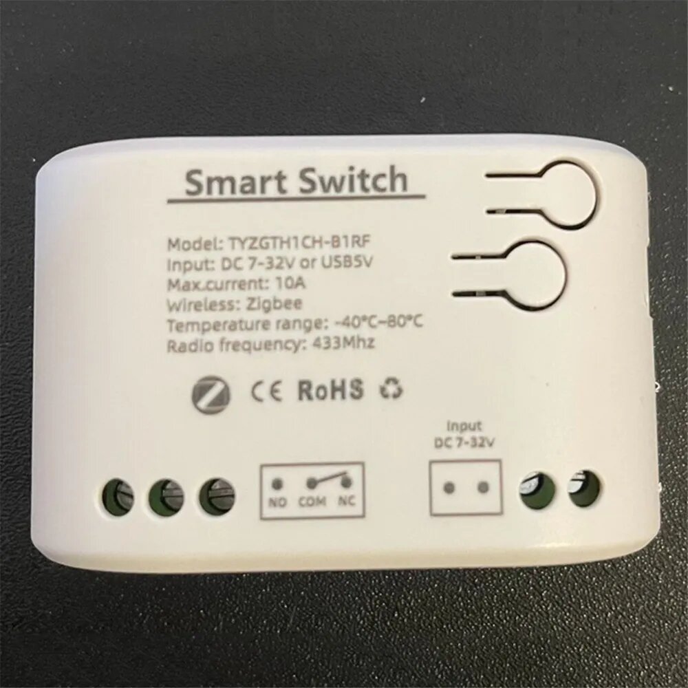 Tuya Smart ZigBee Switch с Датчиком Температуры DC 7-32V Белый — фото 1