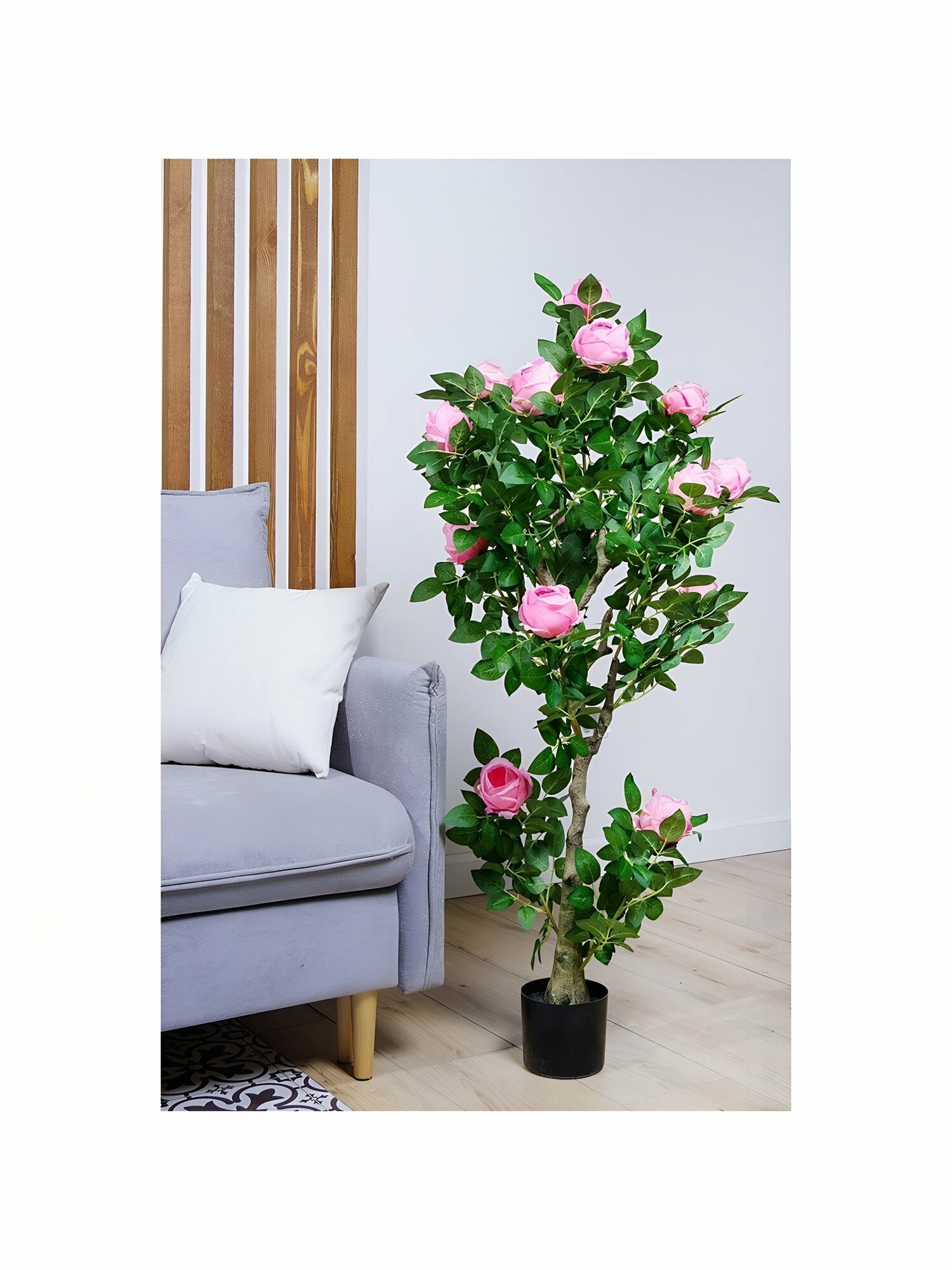 Искусственное дерево Роза в кашпо 140 см, декоративный цветок для интерьера дома, офиса, кафе, стиль арт-деко, фьюжн.