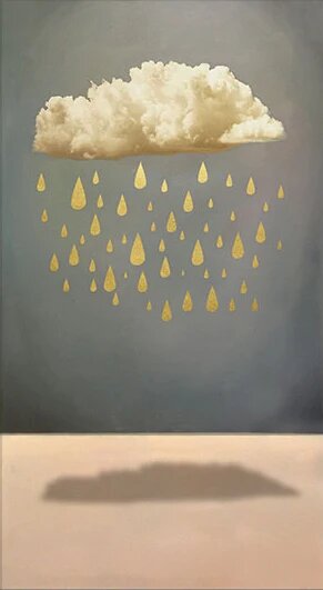 Абстрактная живопись "Золотая лодка" на холсте FajerminArt 5, 50x90cm No Frame