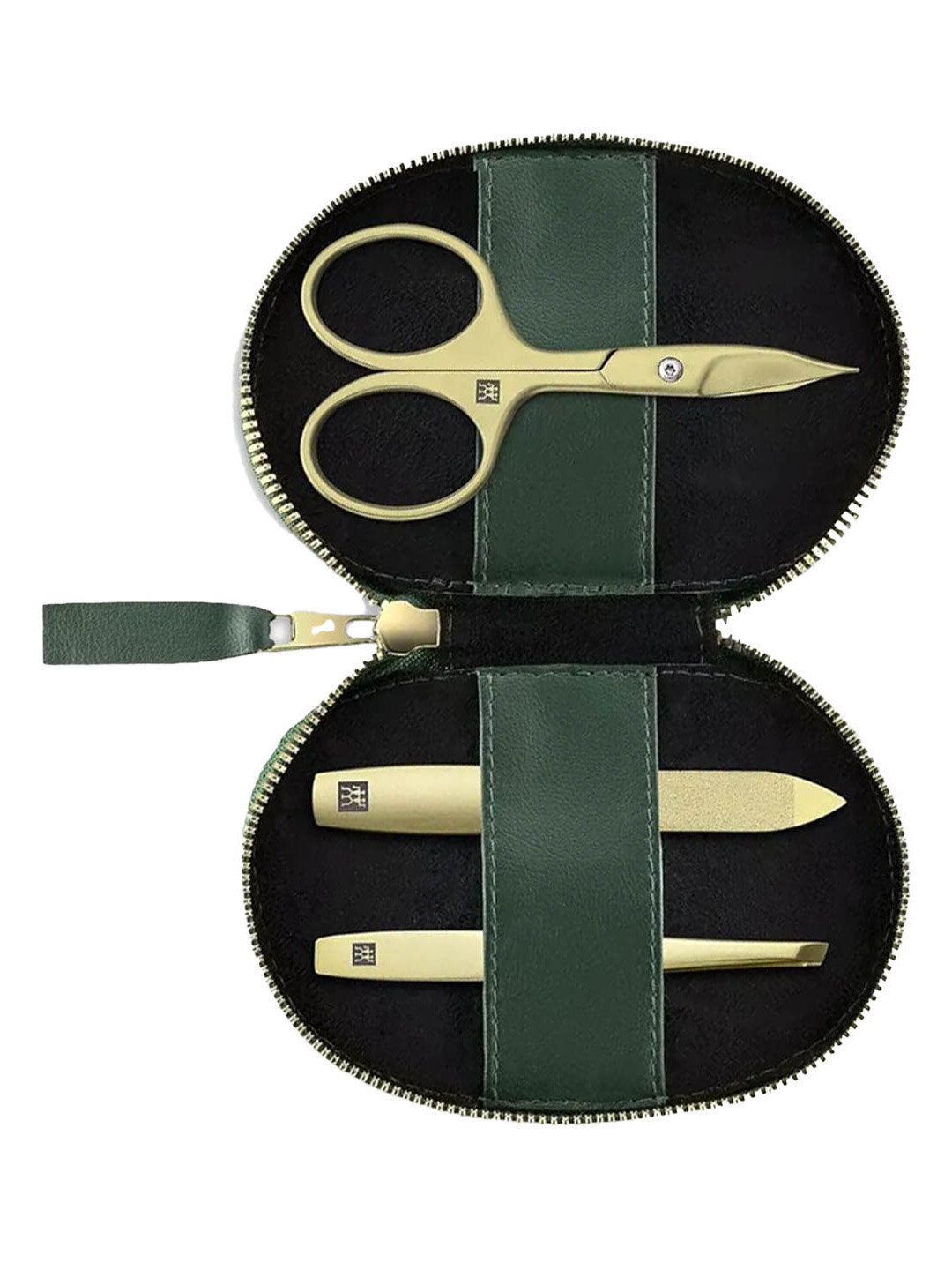 Набор маникюрный Zwilling Beauty Premium Gold 3 предмета, зеленый футляр