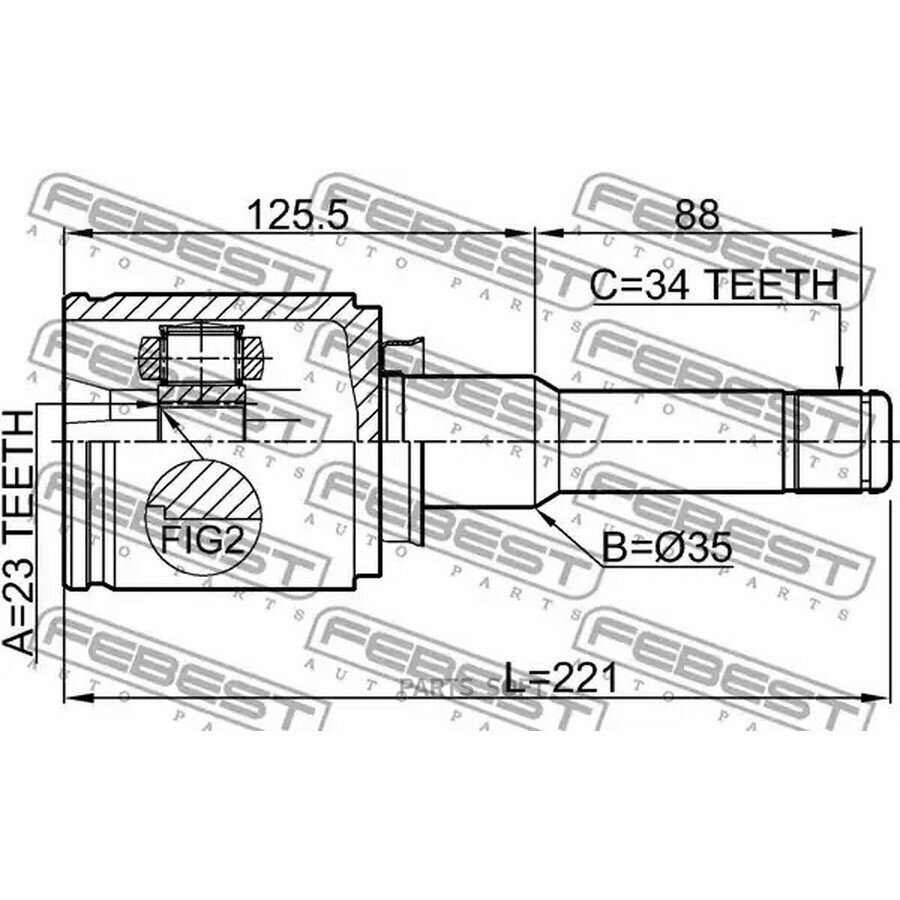 FEBEST 1811-ASJLH ШРУС внутренний левый 23X35X34 OPEL ASTRA J 2010-2015
