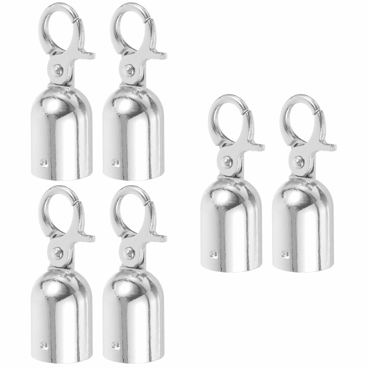Набор алюминиевых фиксаторов для канатов с крючком серебристого цвета для внутреннего использования, 6 шт