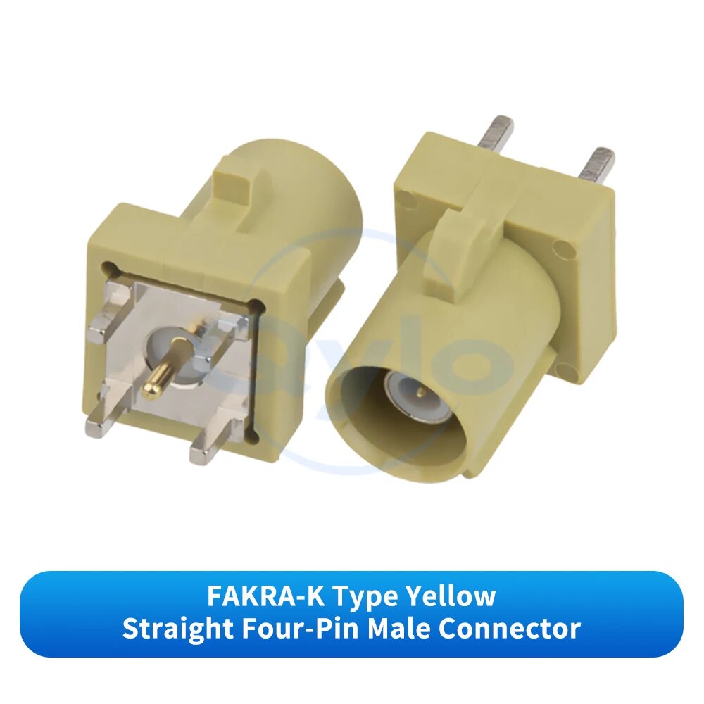 FAKRA-K Type Yellow 4-Pin Male Connector