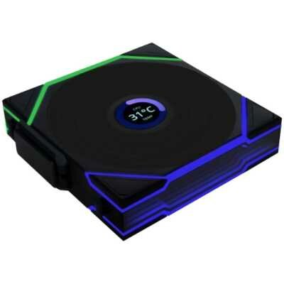 Кулер Uni Fan TL Wireless LCD 120 Reverse ARGB Black