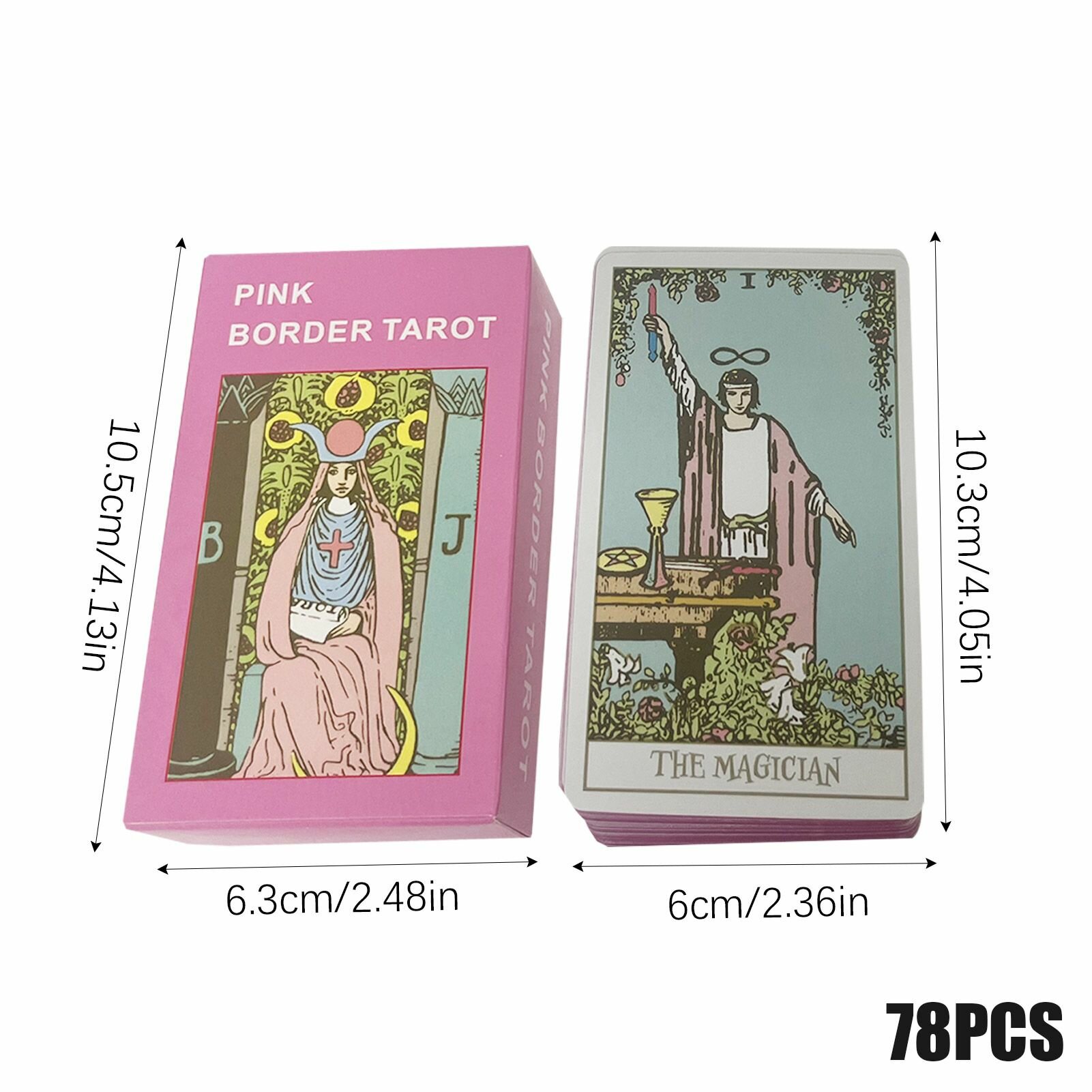 Карты Таро, Таро с розовой каймой / Pink Border Tarot 78шт