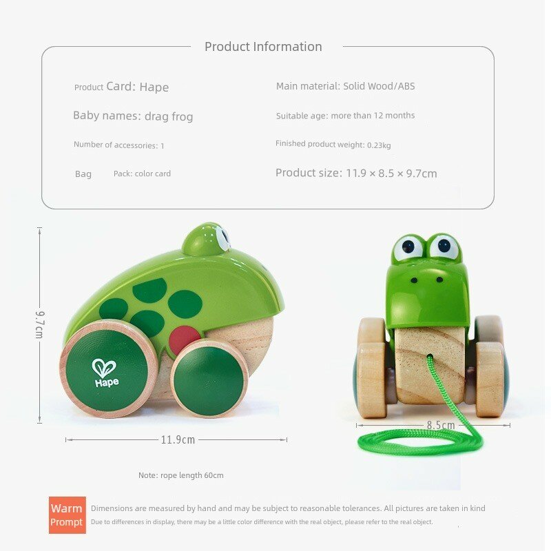 Hape Интерактивная лягушка-тягач для малышей - рот открывается и закрывается, стимулирует ходьбу, безопасная игрушка