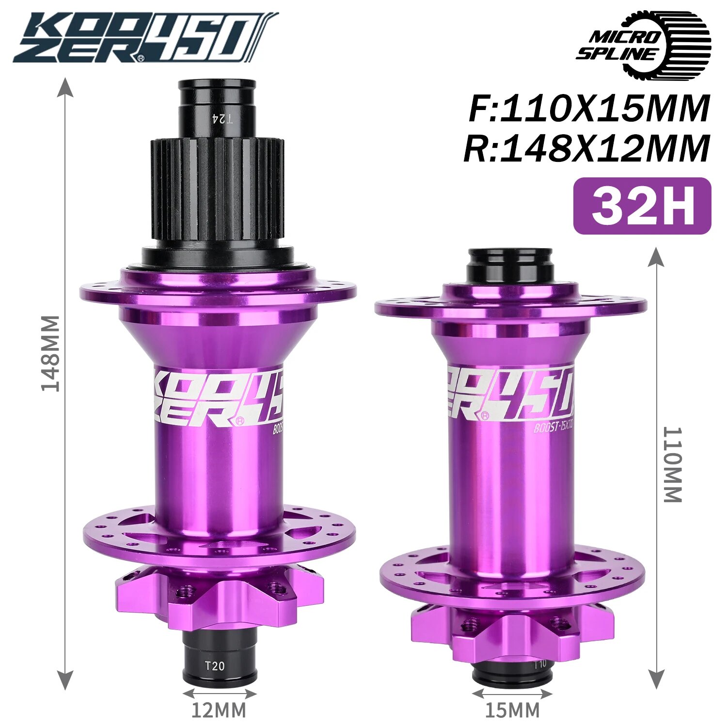 Велосипедная Задняя Втулка KOOZER 450 BOOST, 6 Пальцев, 120HD, 28-32 Отверстия, Совместимость С HG/XD/MS, Для Горного Велосипеда