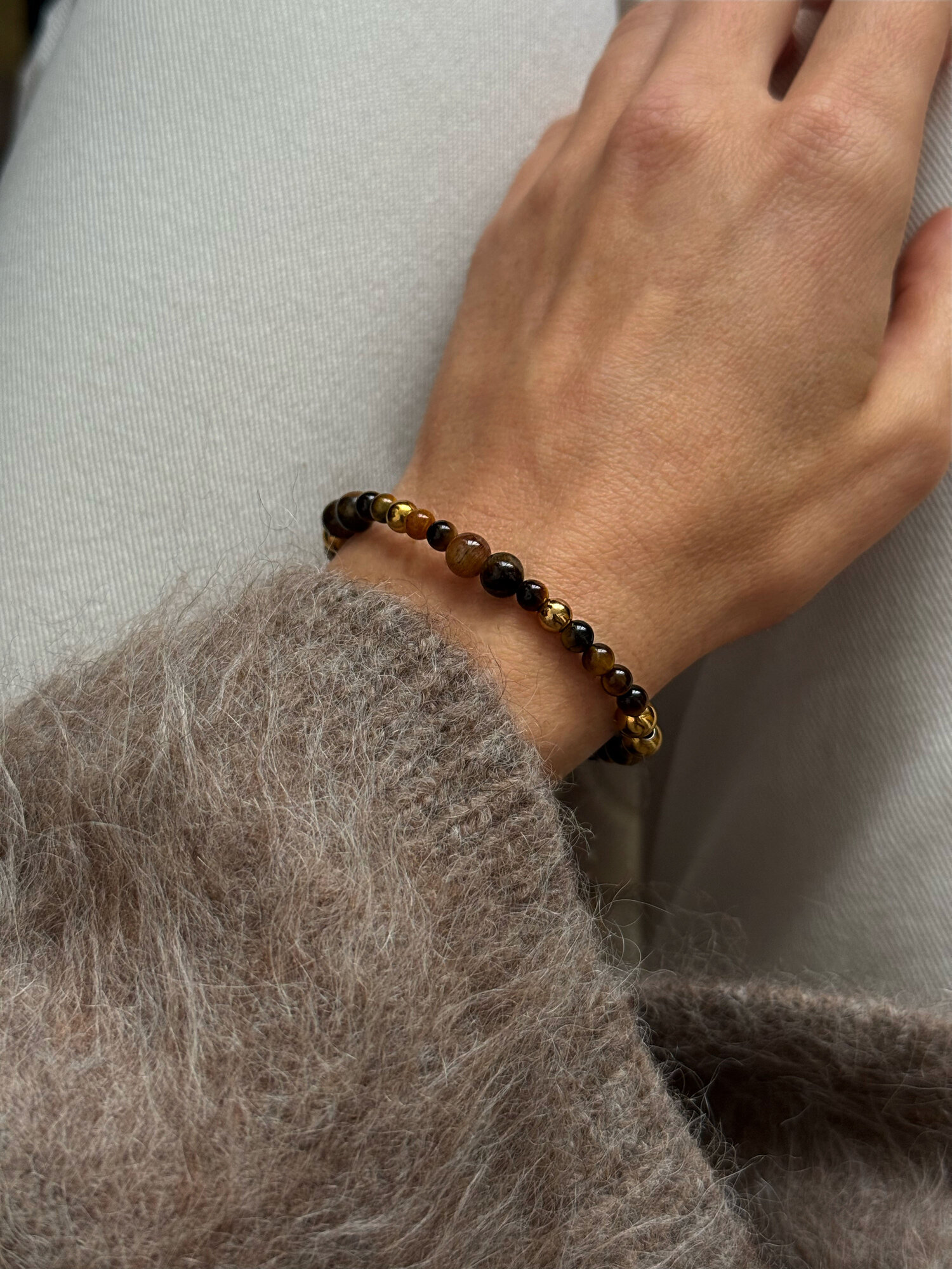 Браслет, тигровый глаз