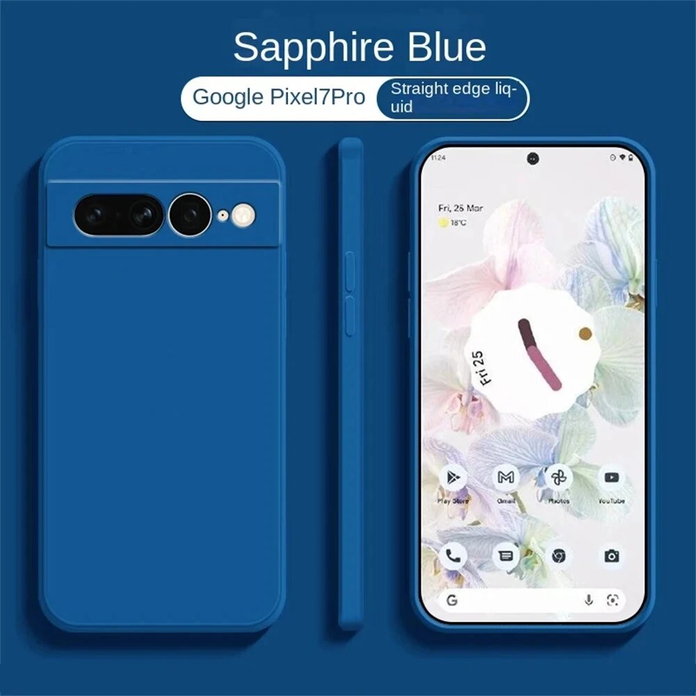 Противоударный Мягкий Силиконовый Чехол Для Google Pixel 6/7/7A — Задняя Синий, blue, For Pixel 5