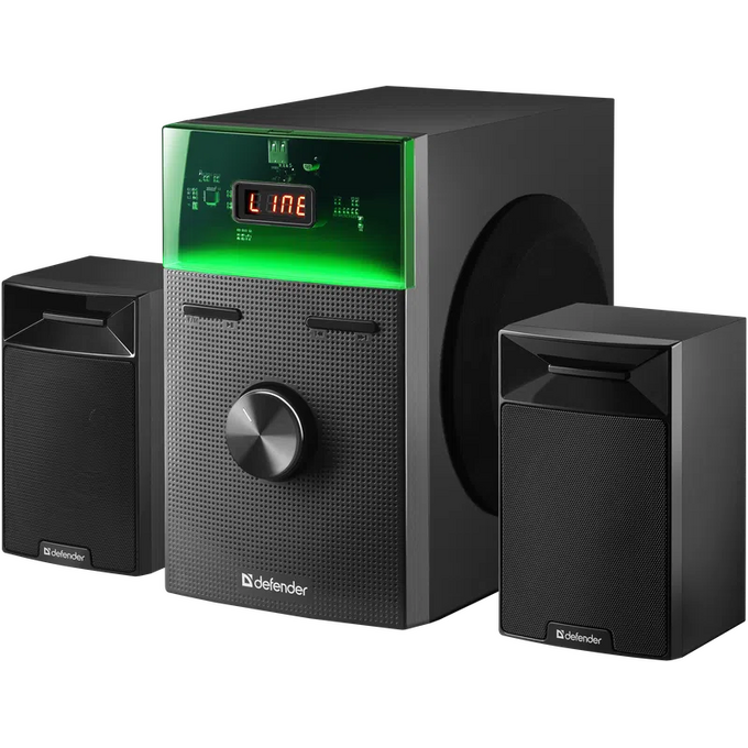 Акустическая система 2.1 DEFENDER Tresor 50Вт, BT/FM/USB/AUX/RC/Light (65092)