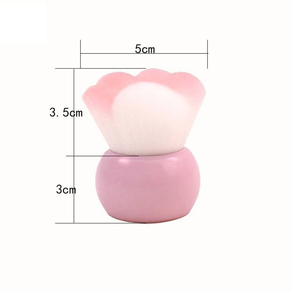 Кисть для макияжа розовая с пластиковой ручкой кошачья лапка, для женщин