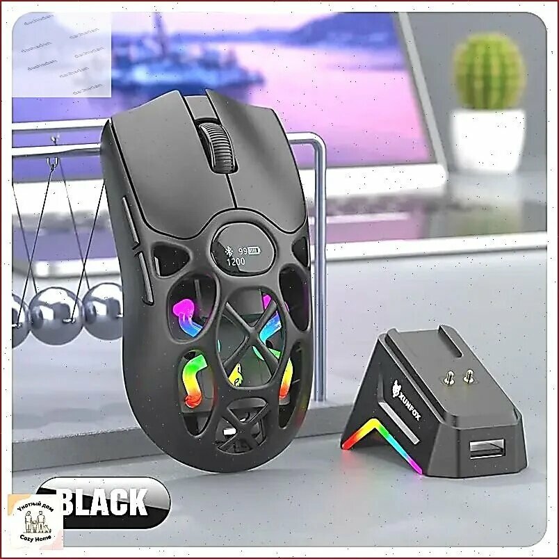XUNFOX Игровая мышь беспроводная, черный
