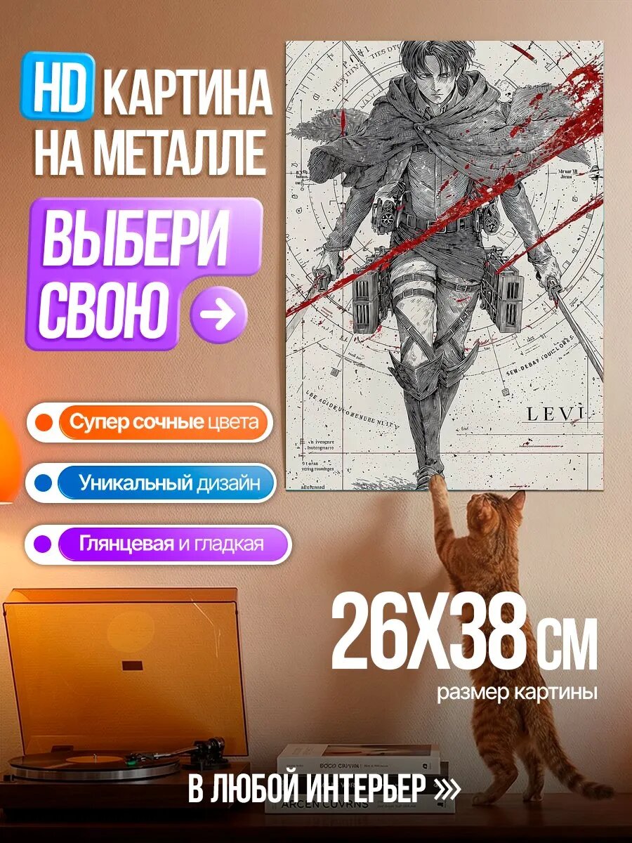 Картина на HD металле Леви Аккерман