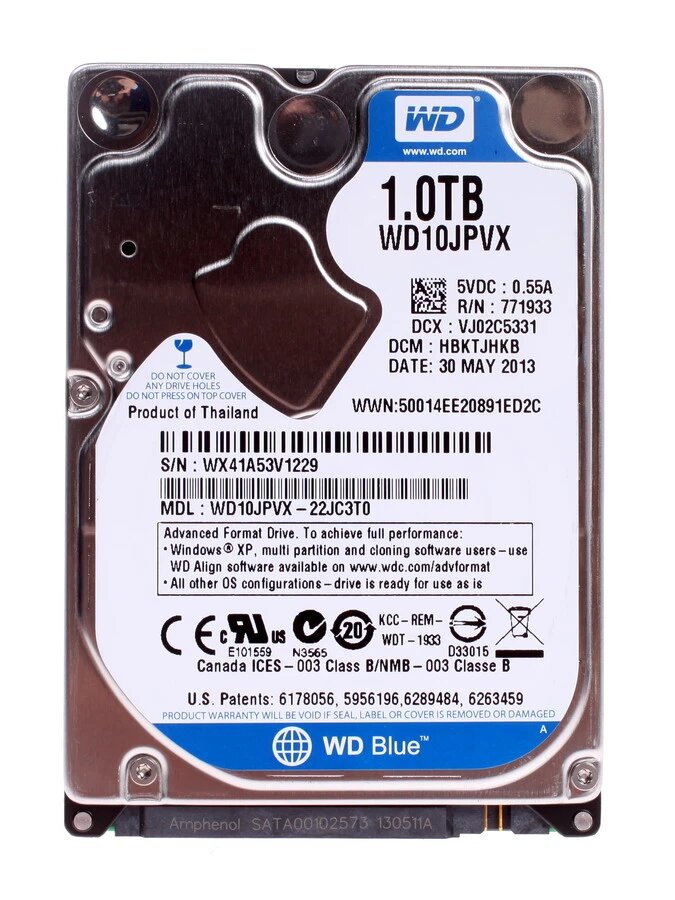 Внутренний жесткий диск WD BLUE 1 TB 2.5 HDD WD10JOVX
