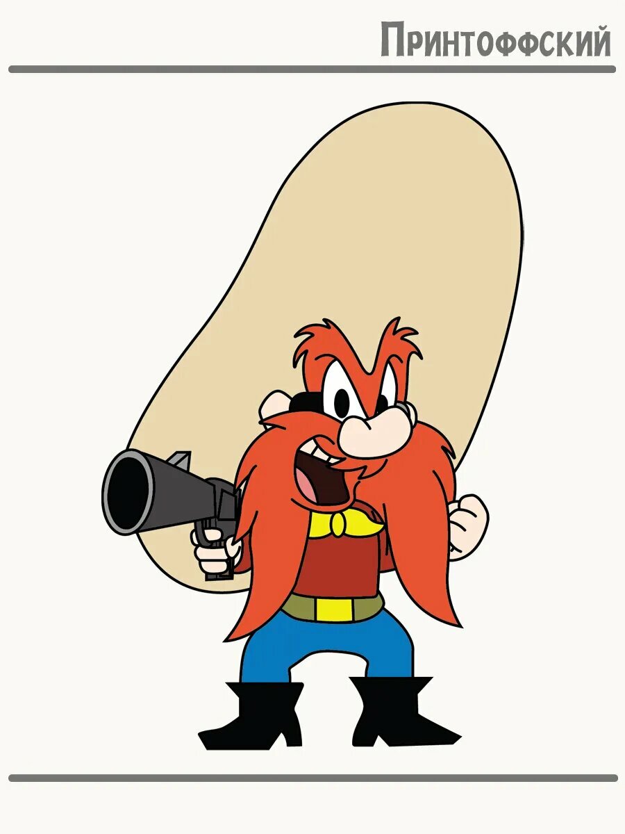 Термонаклейка для одежды и аксессуаров DTF-печать мультяшка looney tunes йосемити сэм