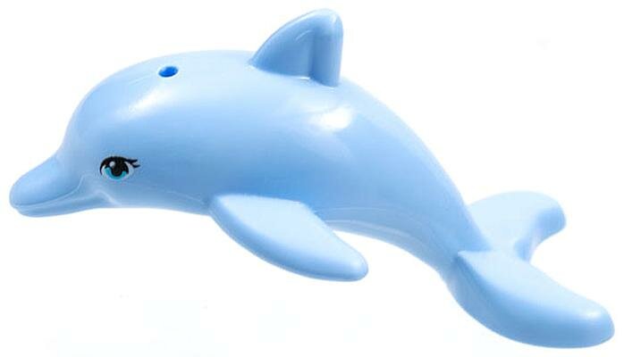 Деталь Lego 13392pb01 Dolphin, Friends / Elves, Jumping with Bottom Axle Holder with Almond Shape Medium Azure Eyes with Eyelashes Pattern