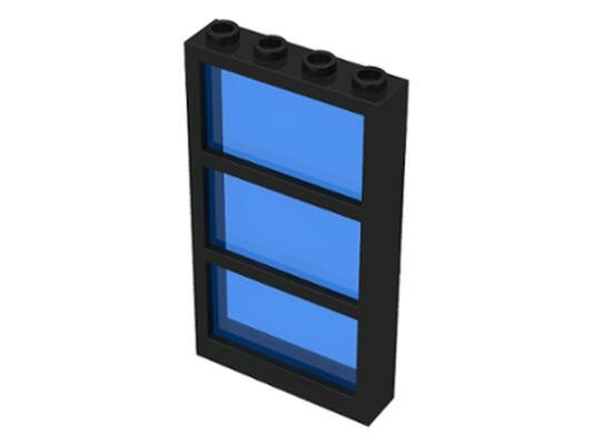 Деталь Lego 6160c05 Window 1 x 4 x 6 with 3 Panes with Fixed Trans-Dark Blue Glass