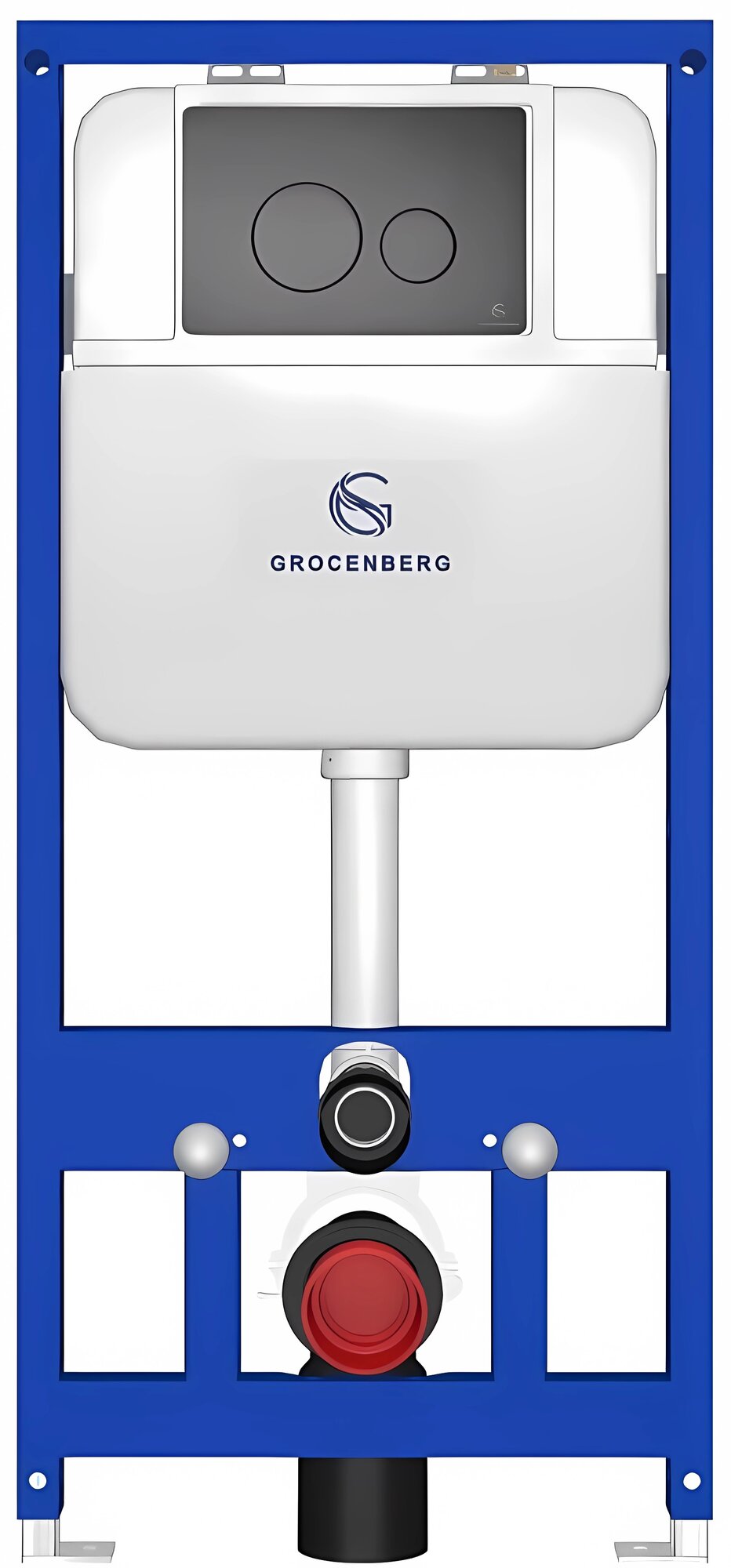 Инсталляция для унитаза с кнопкой для смыва Grocenberg GS3050-KP3090BG Графит