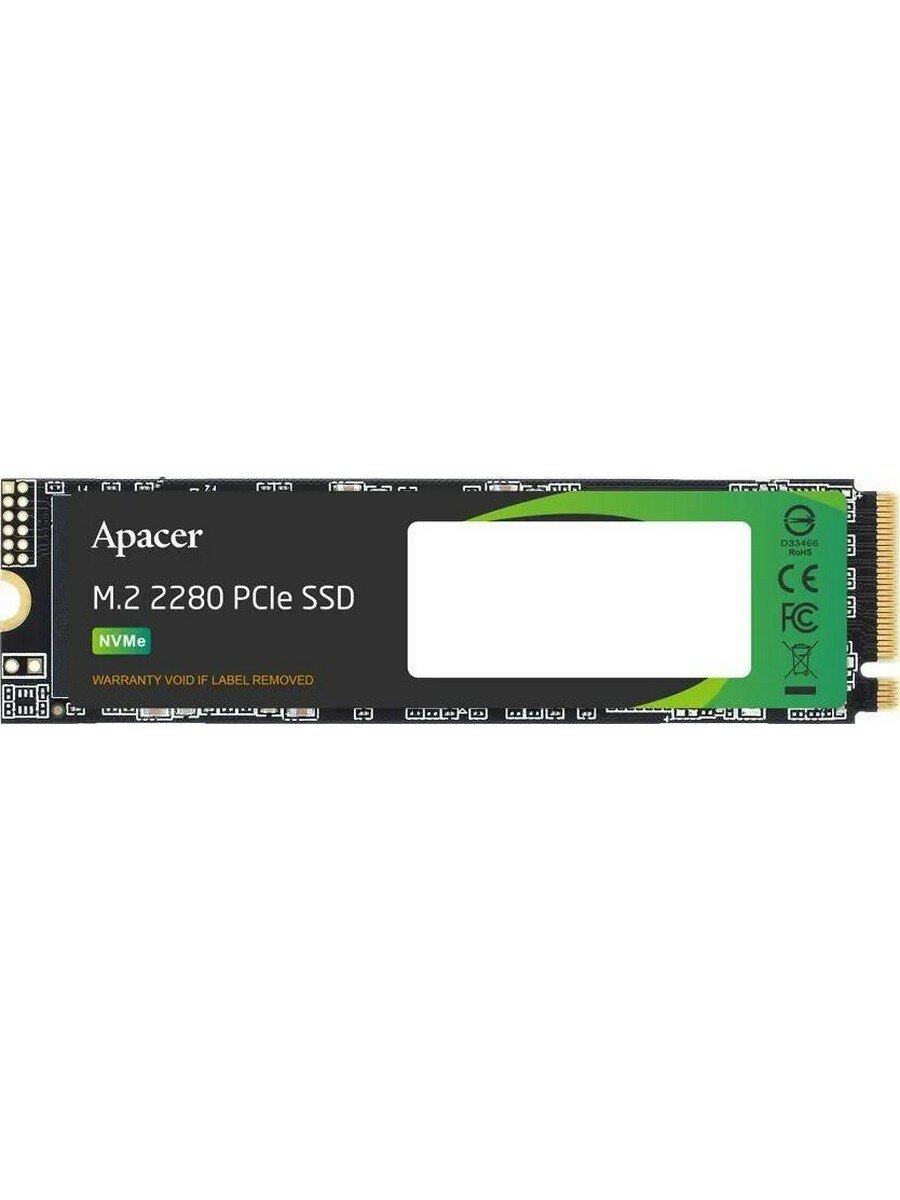 Накопитель SSD APACER 256Gb AS2280P4X (M.2 2280 PCI-E Gen3.0 x4, NVMe, R/W 2100/1700Mb/s, 3D NAND, 100TBW, RTL) (AP256GAS2280P4X-1)