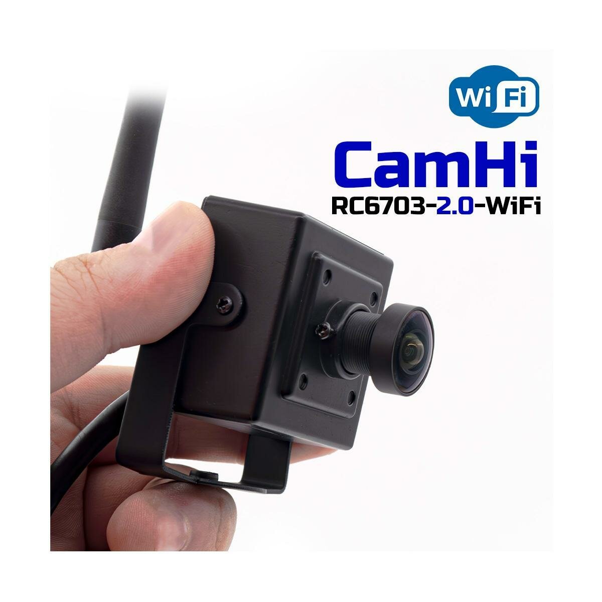Широкоугольная IP/Wi-Fi камера наблюдения 2Mp CamHi RC6703-2.0-WiFi (K6642RU) с углом 150гр. Металлический корпус, запись на SD по движению, просмотр