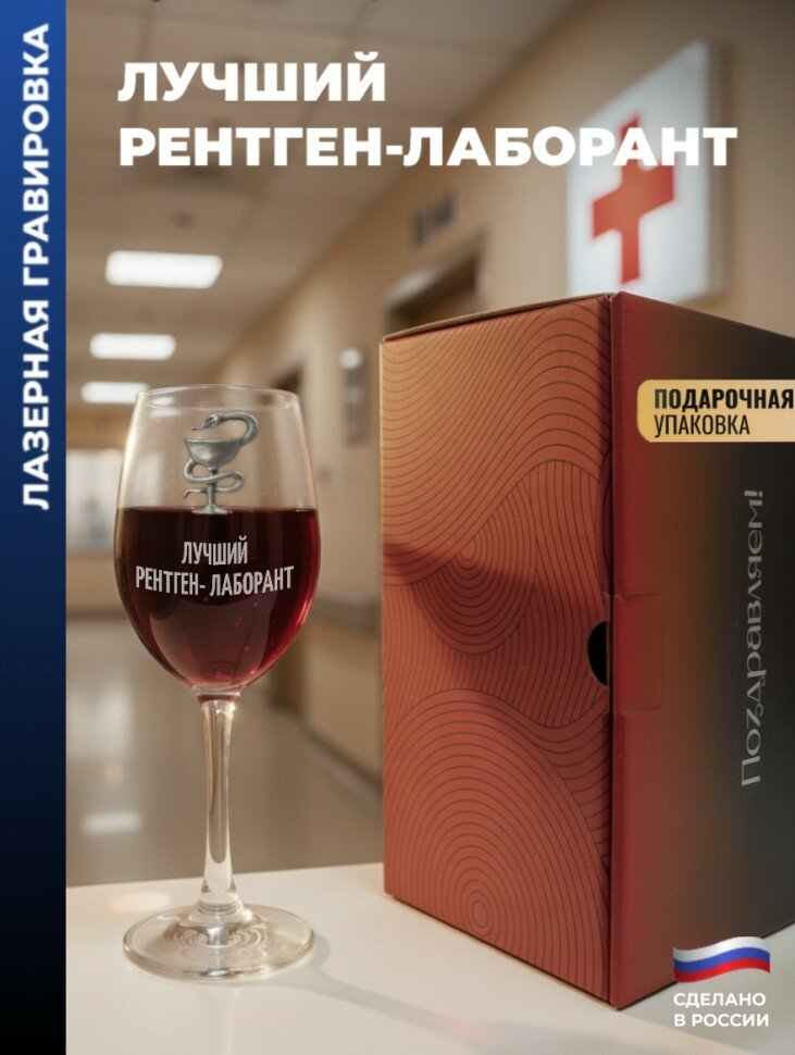 Бокал для вина Медицина "Лучший рентген-лаборант"