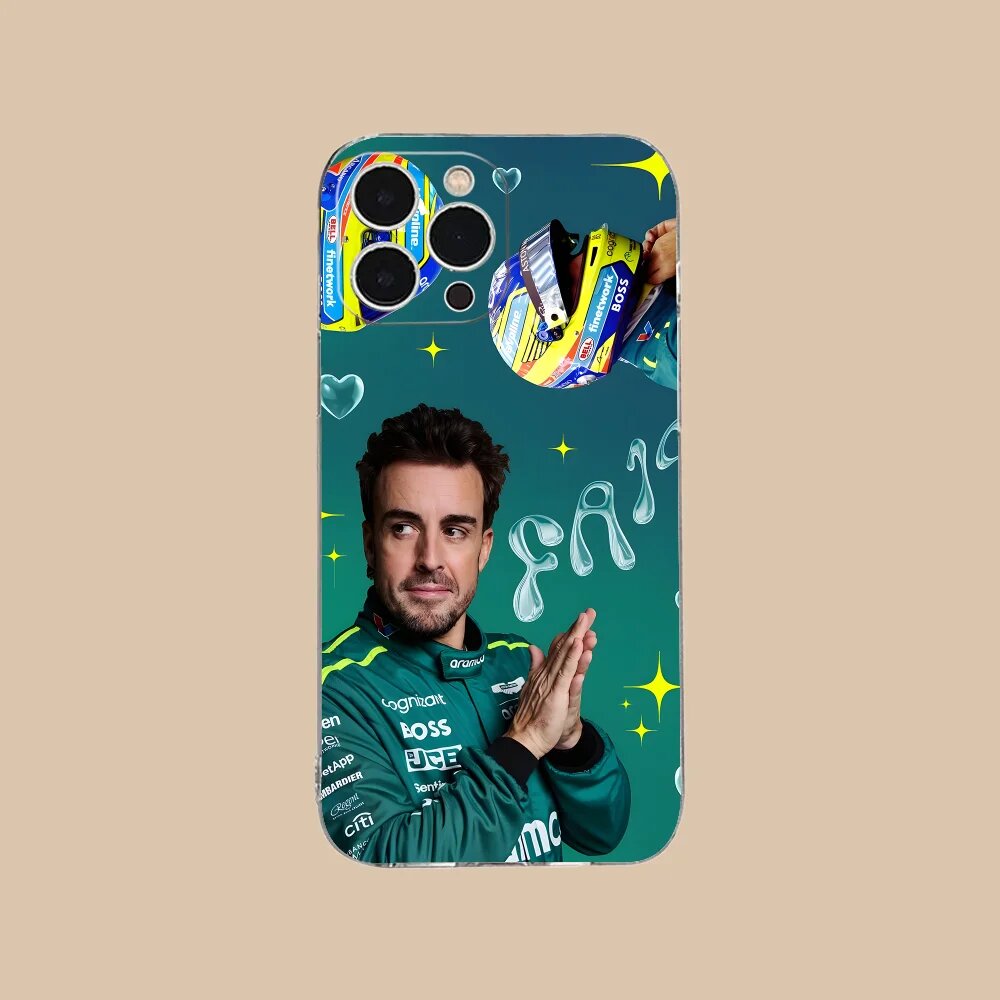 Чехол для телефона Fernando Alonso для iPhone 16, 15, 14, 13, 12, 11 X XR XS Pro Max Plus, мини-прозрачный чехол для мобильных телефонов, смартфонов