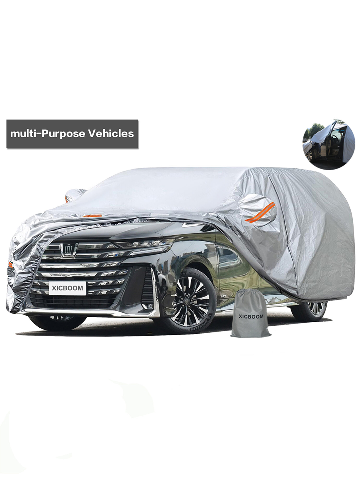 XICBOOM Чехол на автомобиль 4XL- Применяется для Многоцелевой автомобиль(525*190*180)CM, Мембранные материалы, Ткань, 1 шт.