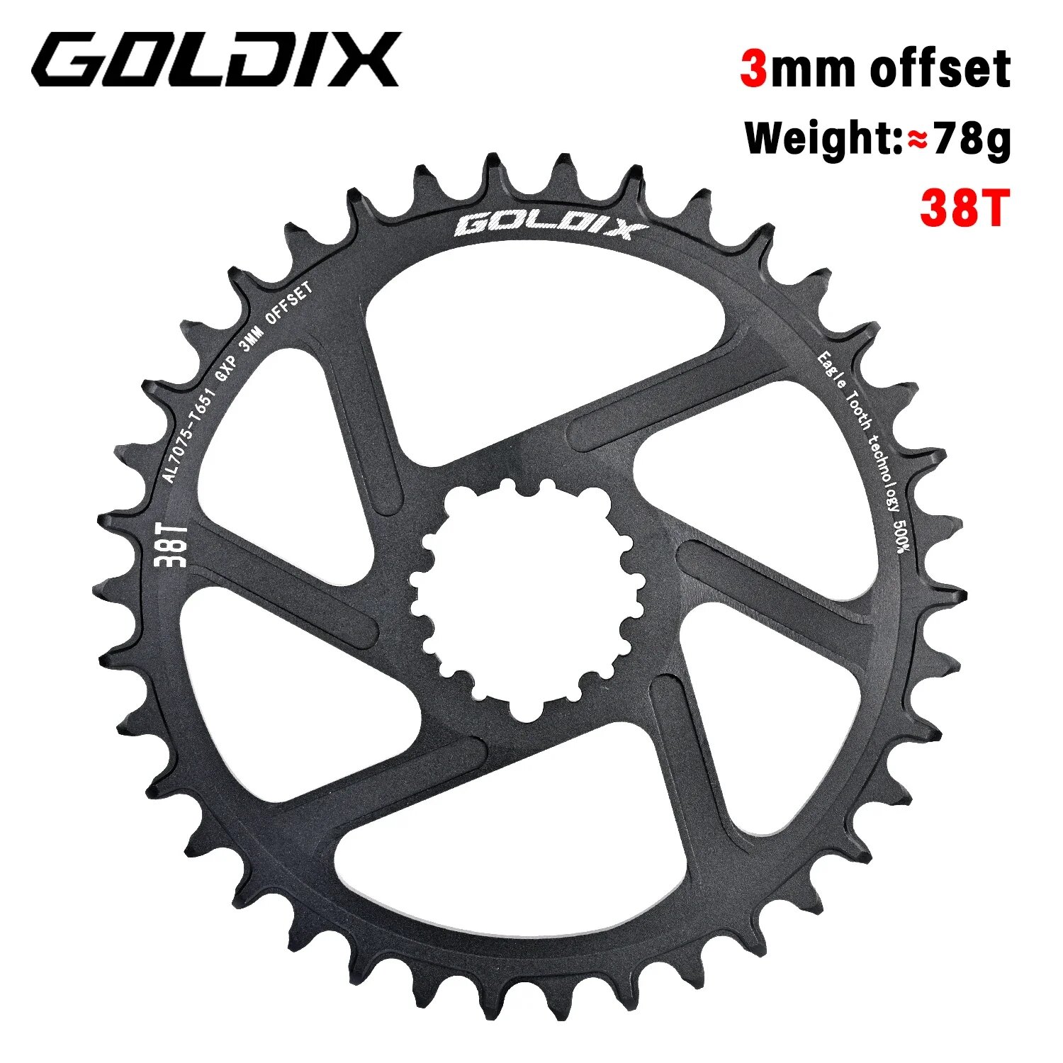 GOLDIX 38T Цепь MTB GXP 3mm Offest