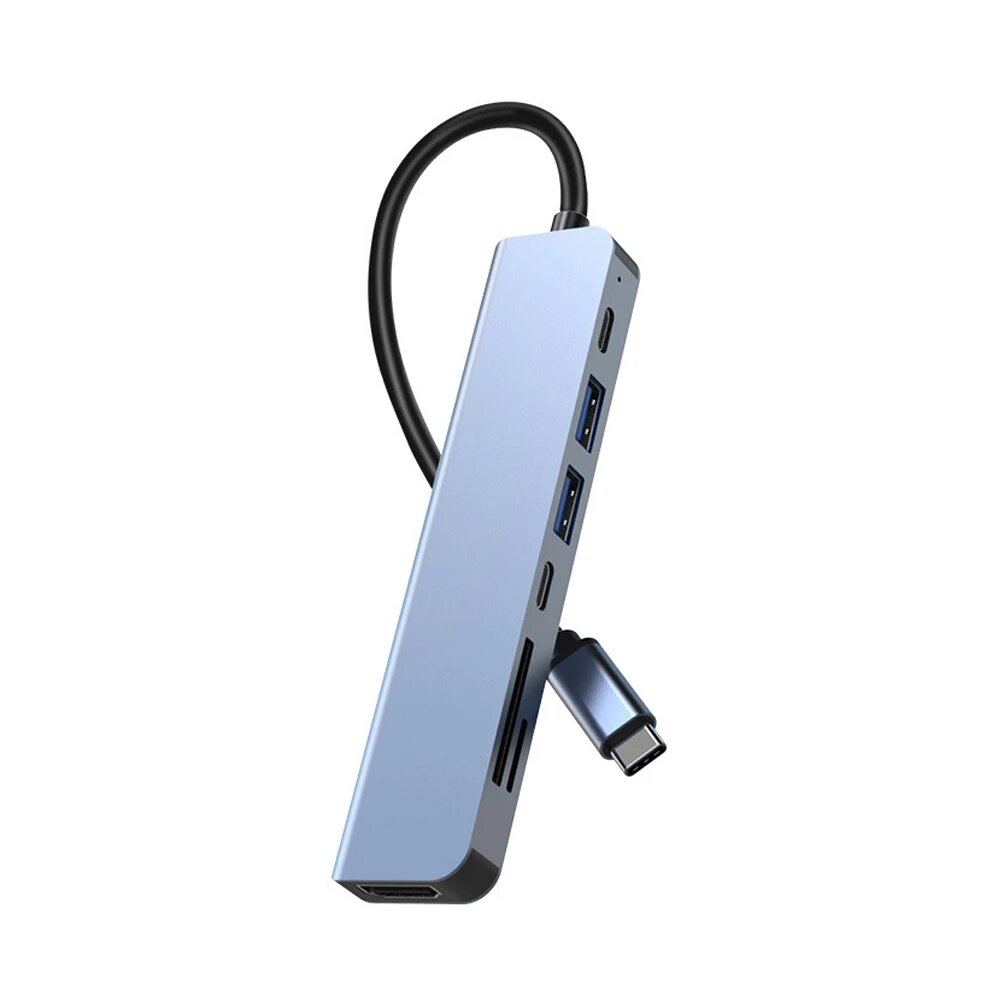 USB-C хаб 7-в-1, Silver, HDMI 4K
