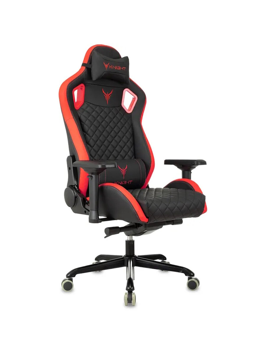 Кресло игровое Knight TITAN до 150 кг, экокожа, черный/красный
