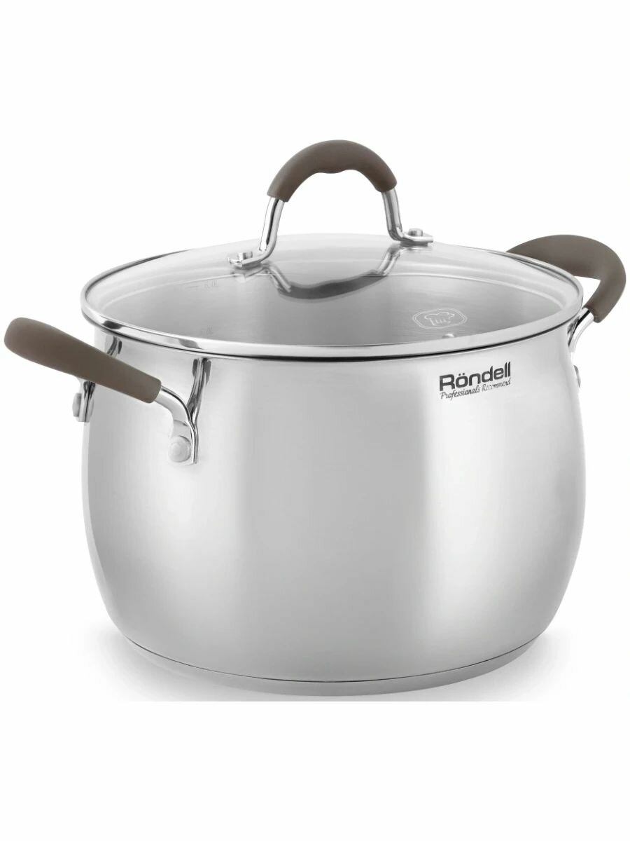 Кастрюля Rondell Konzept RDS-1230, 6 л, d 22 см, с крышкой, нержавеющая сталь