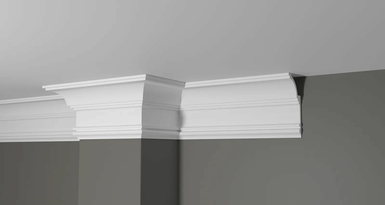 Карниз Decor-Dizayn DD517 Белая Лепнина Д2000хВ120хТ60 / Декор Дизайн.
