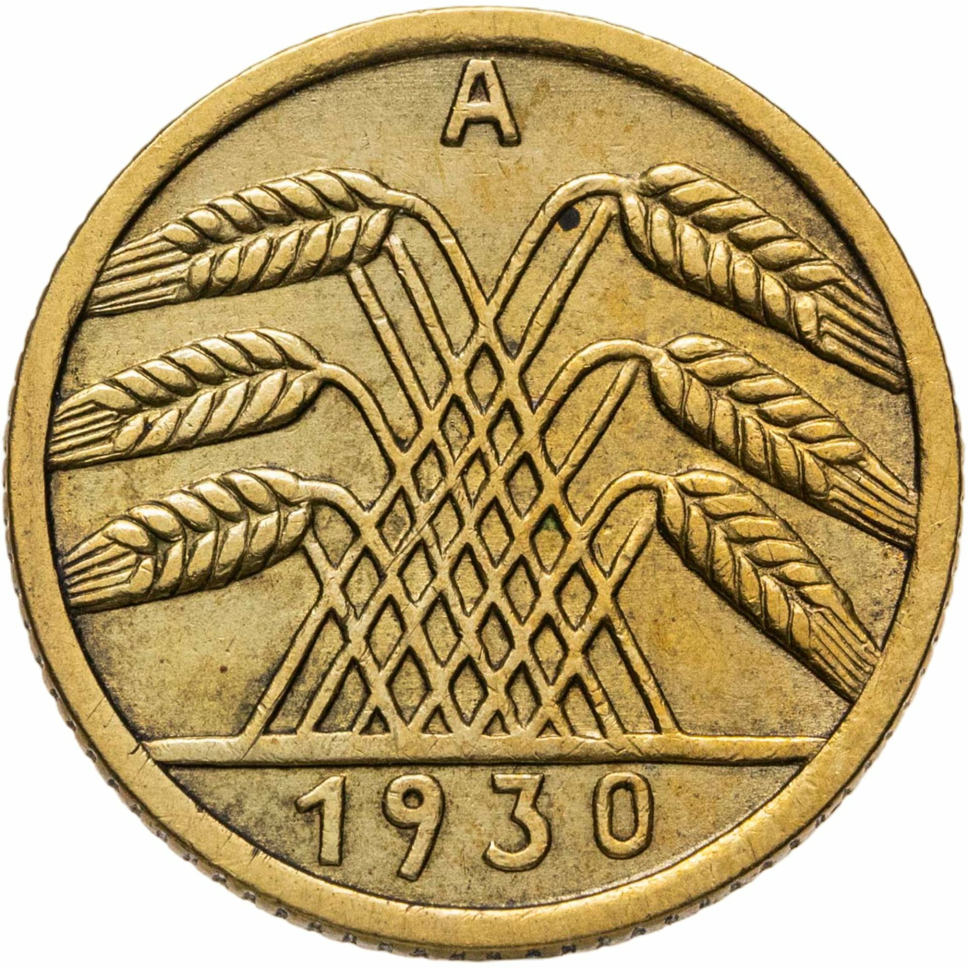Германия 5 рейхспфеннигов (reichspfennig) 1930 A знак монетного двора "A" — Берлин