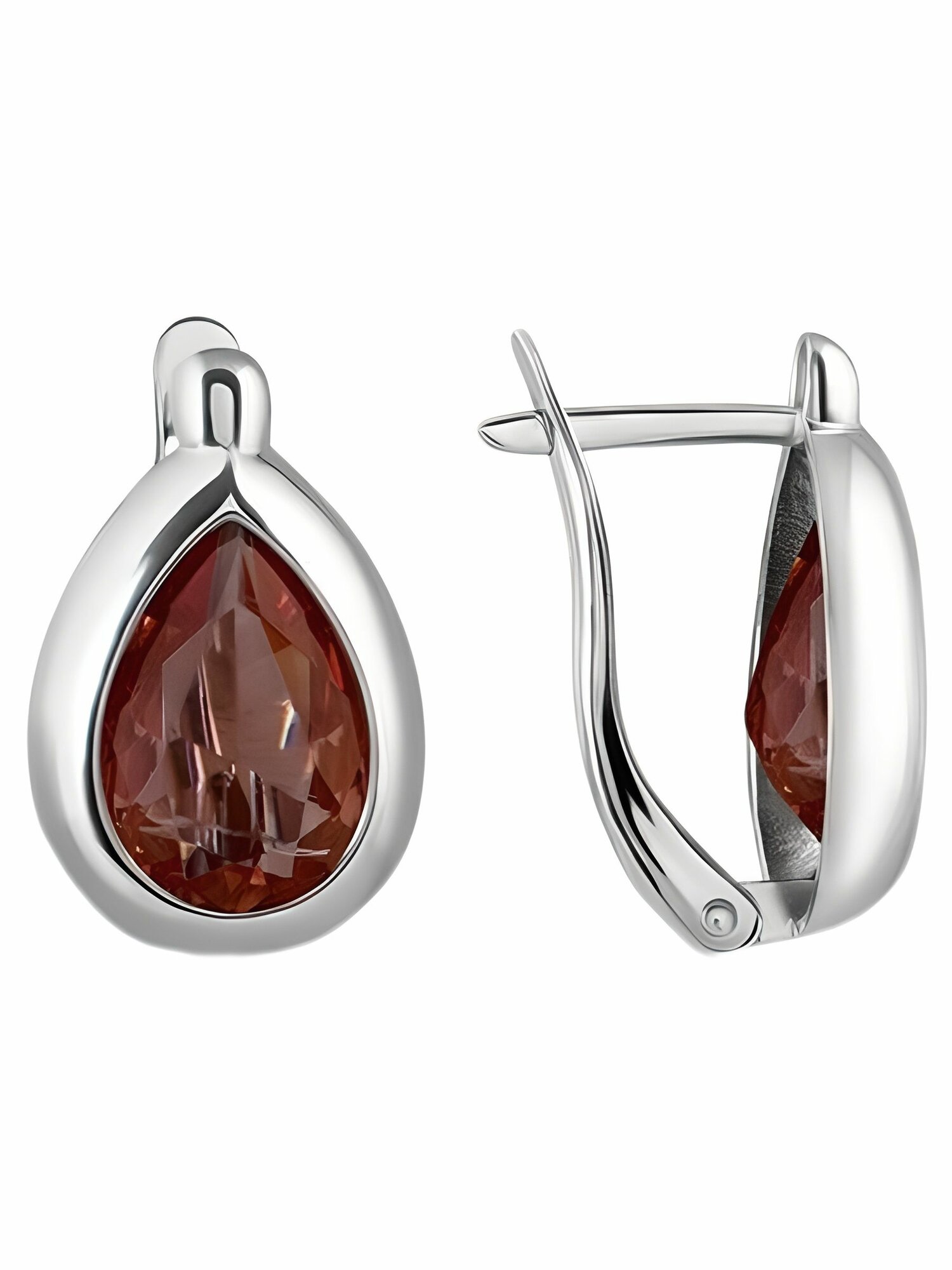 Серьги, серебро, 925 проба, родирование