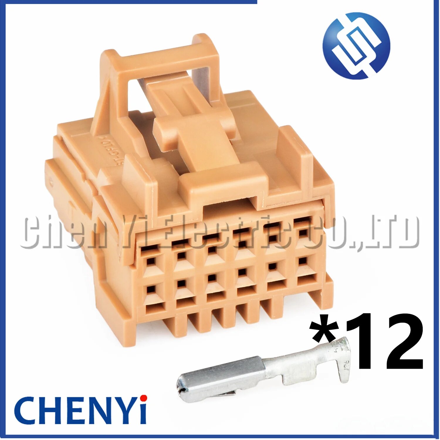 Автомобильный разъем 12-контактный, brown with Pins