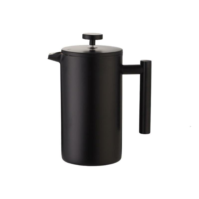 Френч-пресс из нержавеющей стали 304, Черный - 800ml