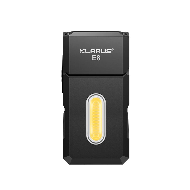Фонарик Klarus E8 EDC 1000 люменов, теплый/красный боковой свет COB, USB-C, заряжаемый, встроенный аккумулятор 1000 мАч - E8 черный