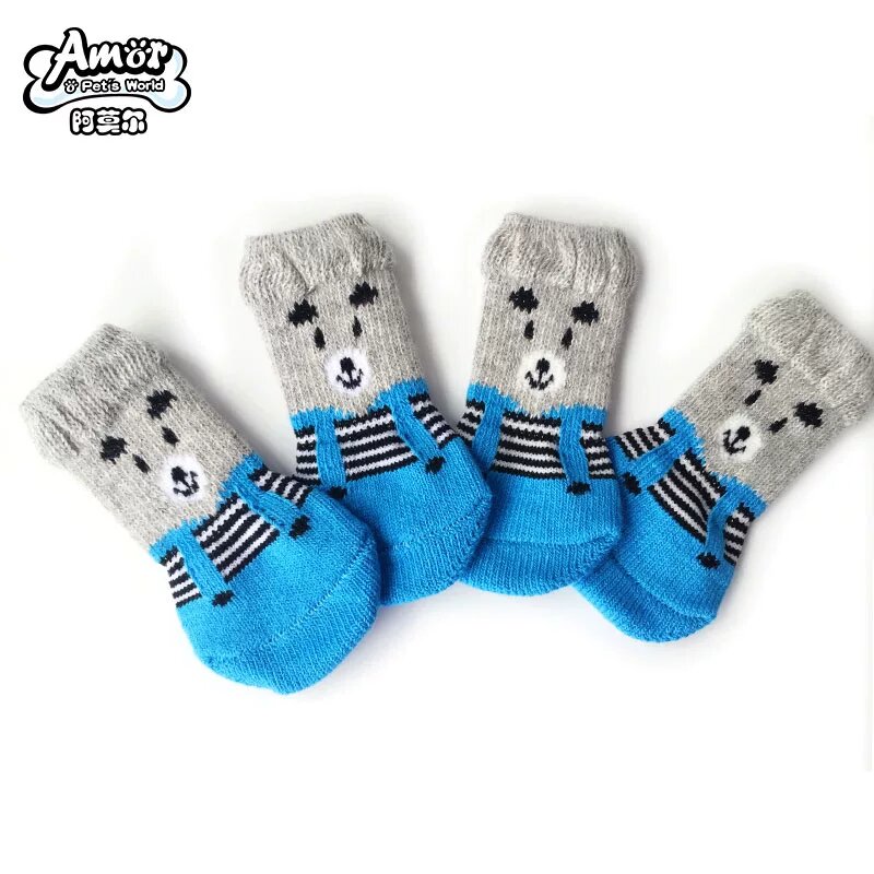 Сапоги для собак Teddy Bear, 12 пар, 1-упаковка, малый размер, противоскользящие, удобные для маленьких собак